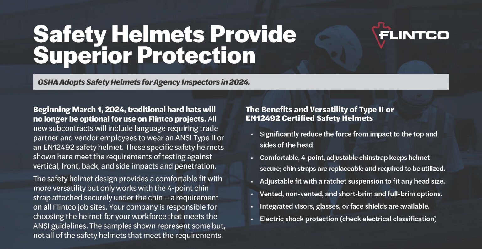 Safety Helmets Mandated Across All Flintco Projects | Flintco